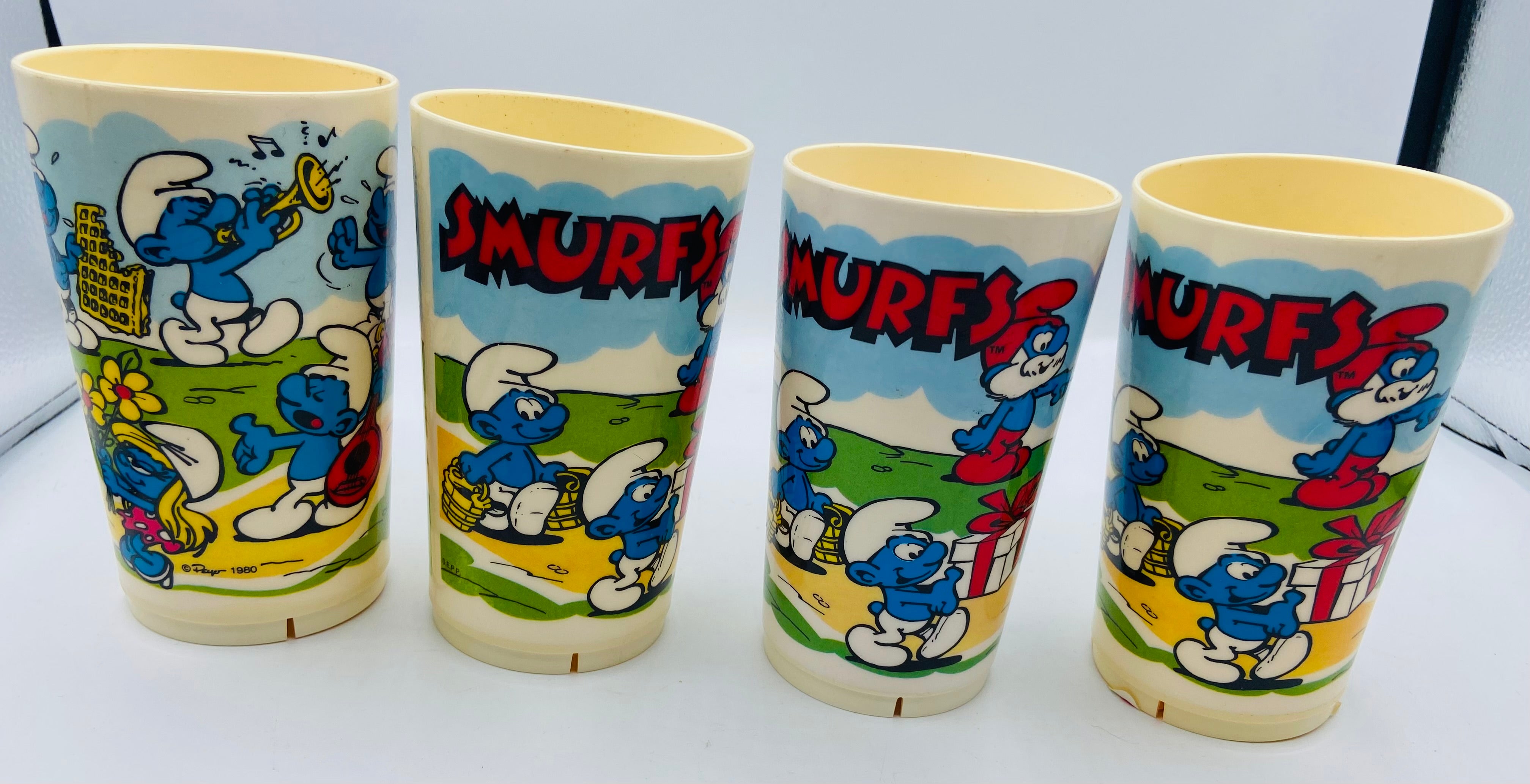 Vintage Smurf Tumbler Cups